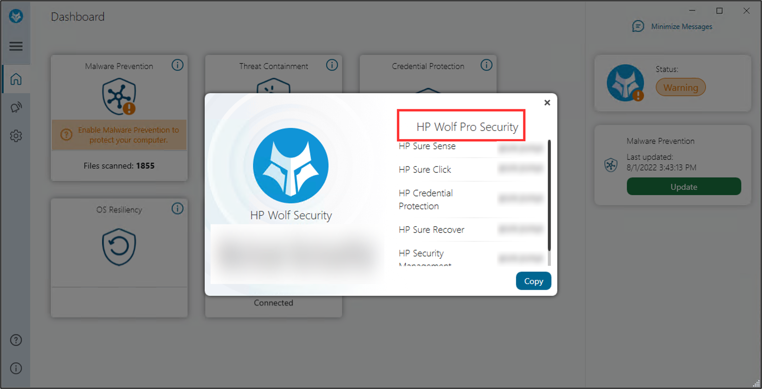 Which edition of HP Wolf Security do I have installed?