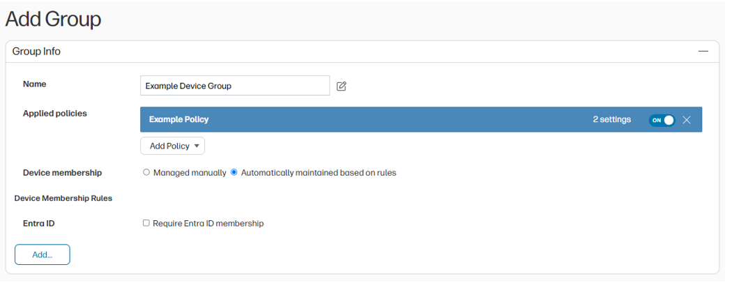 Associating a Device Group with Entra ID groups