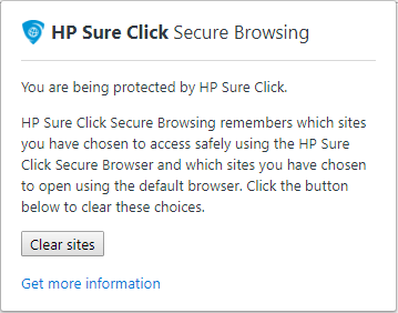HP Sure Click Secure Browsing Extension