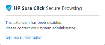 HP Sure Click Secure Browsing Extension