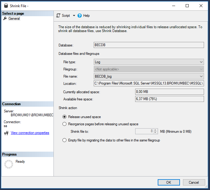 Turning off SQL transactional logging on your HP Wolf Security Controller