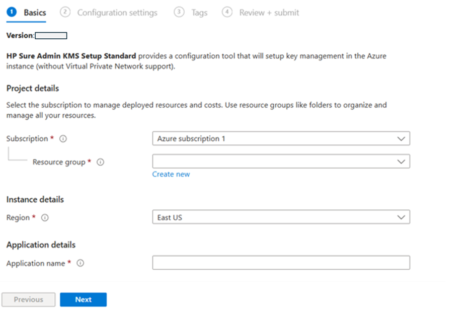 HP Sure Admin KMS Deployment from Azure Marketplace