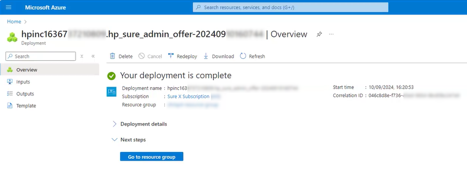 HP Sure Admin KMS Deployment from Azure Marketplace
