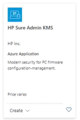 HP Sure Admin KMS Deployment from Azure Marketplace